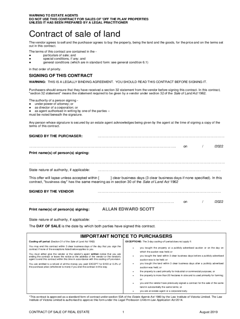 Fillable Online PROP T1 A1 .docx - WARNING TO ESTATE AGENTS DO NOT USE ...