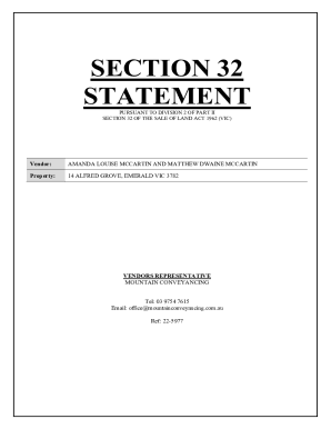 Fillable Online The simple guide to Section 32 statementsFinder Fax ...