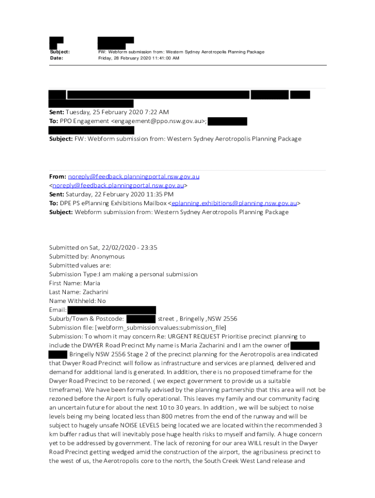 Fillable Online FW: Webform submission from: Western Sydney Aerotropolis Planning Package Fax ...