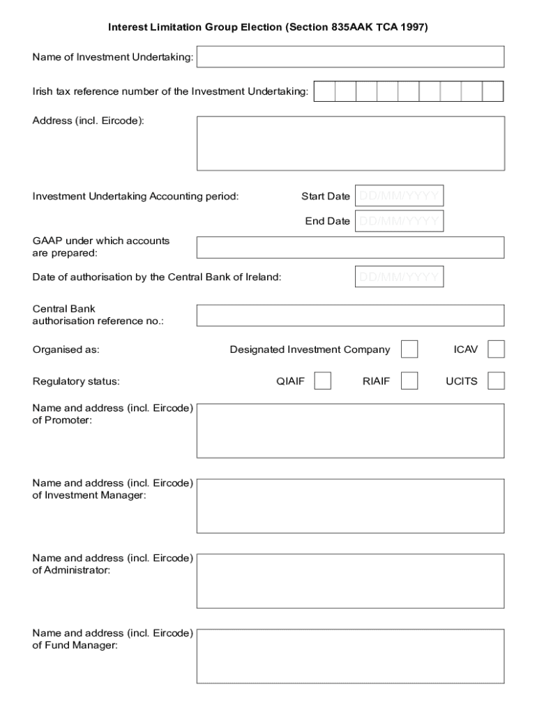 Fillable Online Form Interest Limitation Rule (ILR) Election - revenue ...