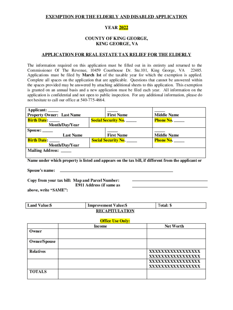 Fillable Online Senior Exemption - King CountySenior Exemption Portal ...