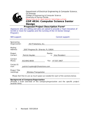 Senior Design Project Description . Senior Design Project Description ...