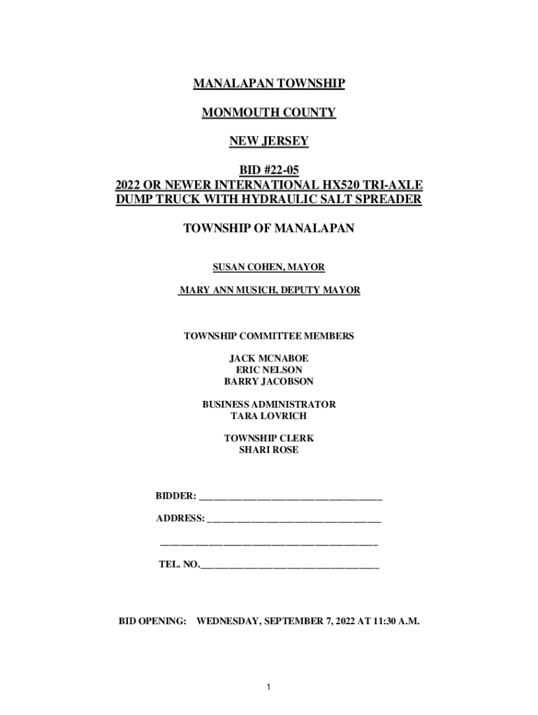 Fillable Online TOWNSHIP OF MANALAPAN NOTICE OF TAX SALE OF REAL ESTATE IN THE TOWNSHIP ... Fax ...