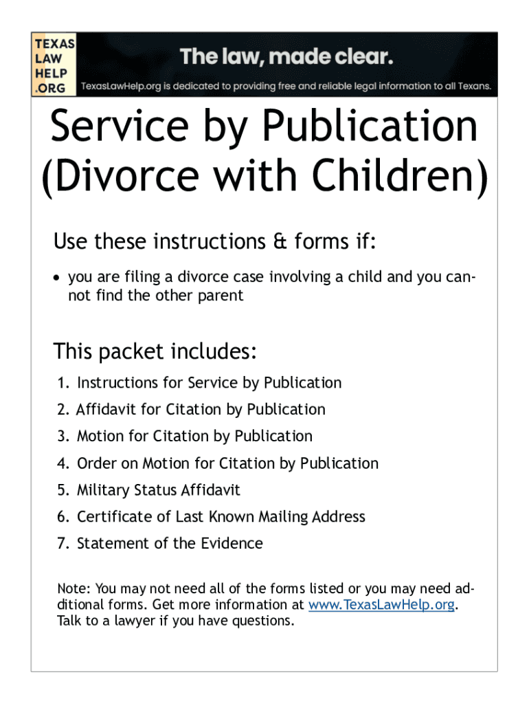 Fillable Online Instructions for Divorce Hearing - With Children ...