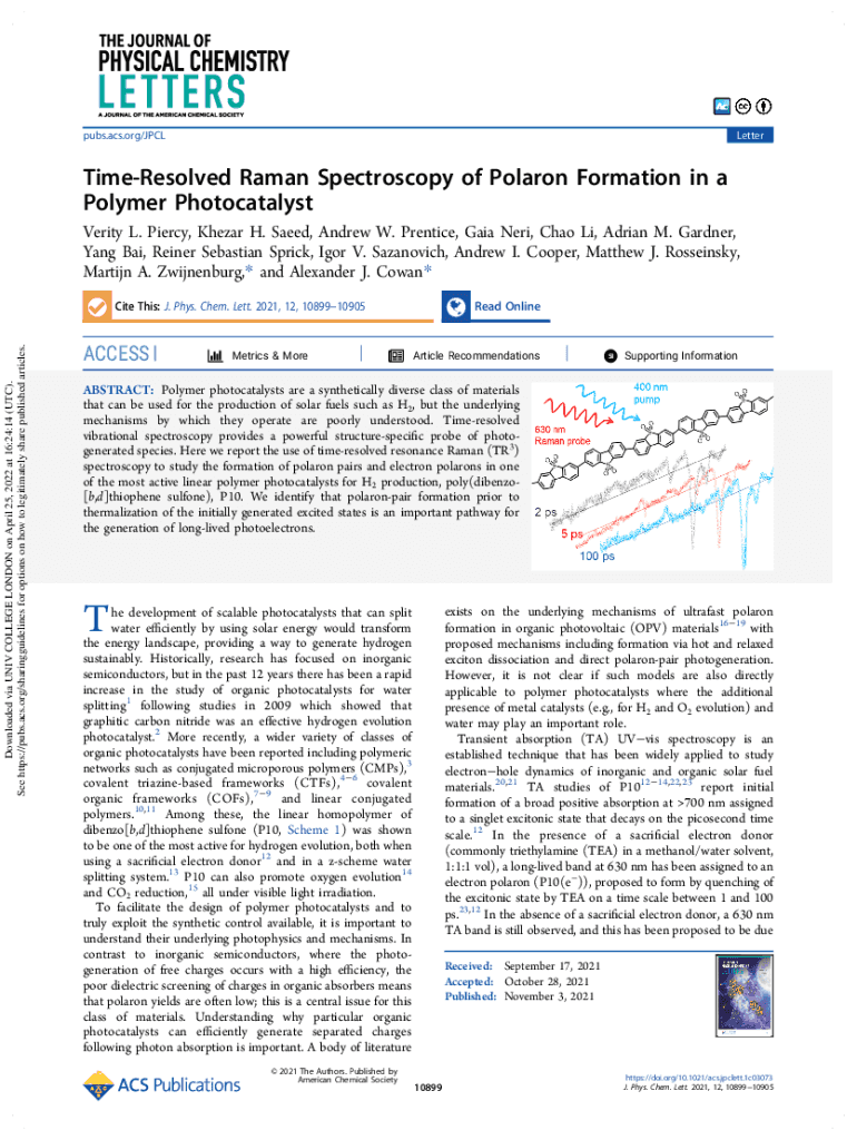 Fillable Online Time Resolved Raman Spectroscopy Of Polaron Formation In A Polymer Fax Email