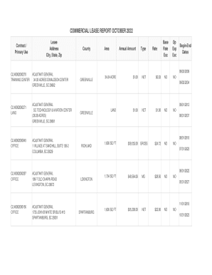 Fillable Online COMMERCIAL LEASE REPORT OCTOBER 2022 Fax Email Print ...