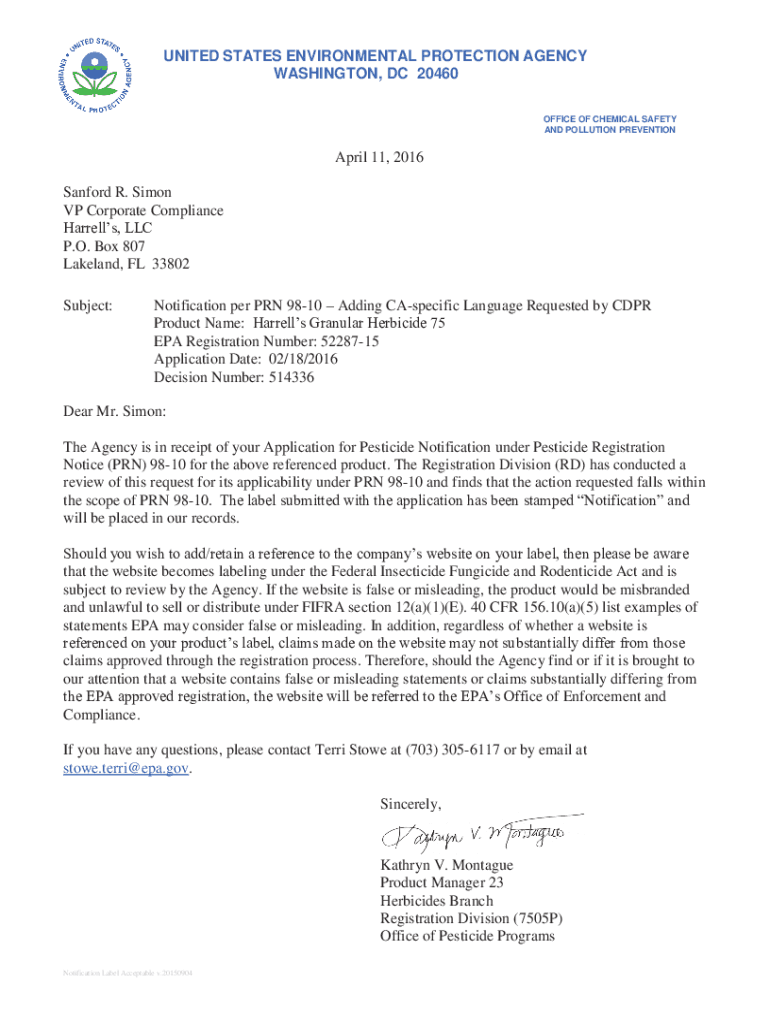 Fillable Online US EPA, Pesticide Product Label, HARRELL'S GRANULAR ...