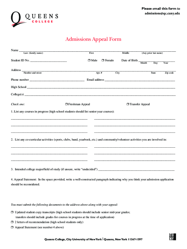 Fillable Online Forms You May Need - Queensborough Community ...