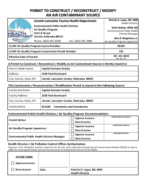 Fillable Online Fillable Online lincoln ne PERMIT TO CONSTRUCT ...