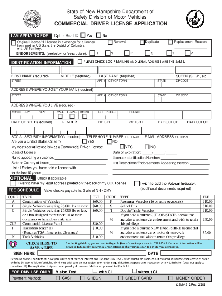 Fillable Online FormsNH Division of Motor Vehicles Fax Email Print ...
