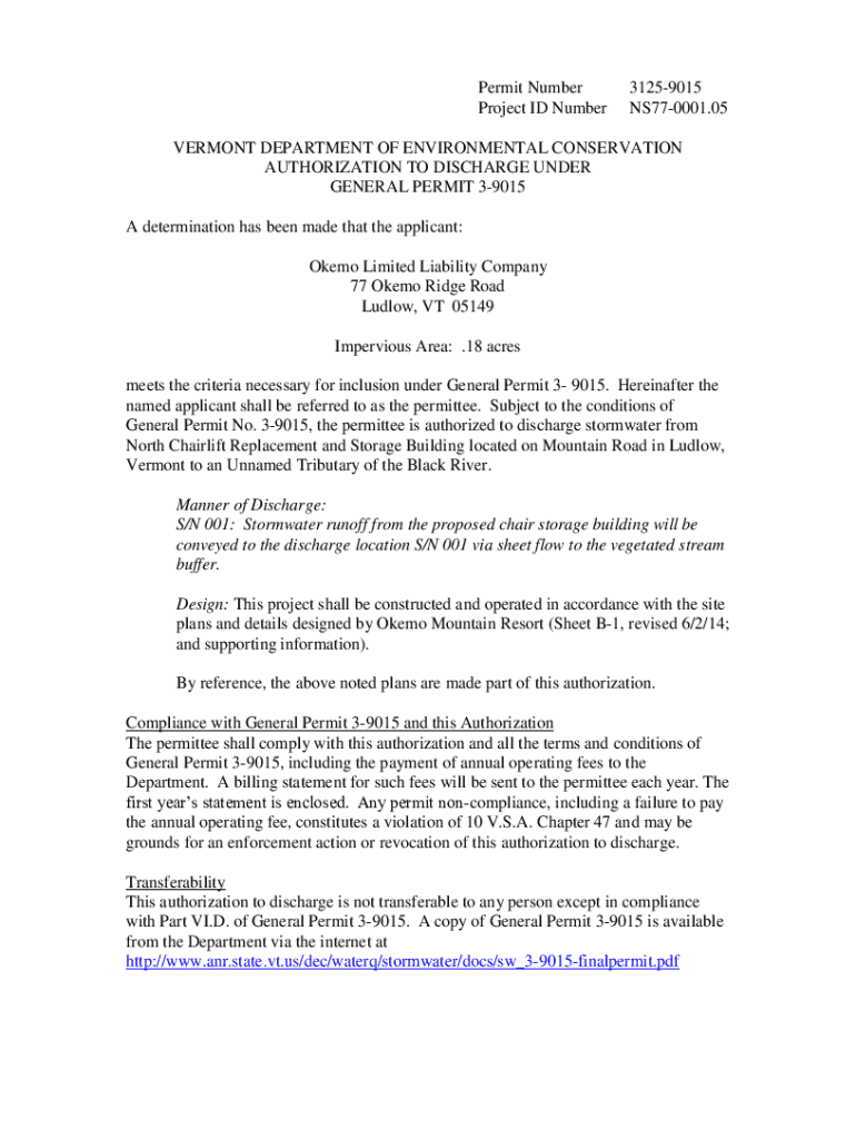 Fillable Online Permit Number 3125-9015 Project ID Number NS77-0001.05 ...