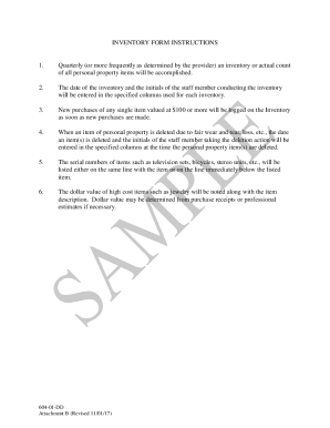 Fillable Online ddsn sc 20+ Inventory Form TemplatesFree, Sample ...