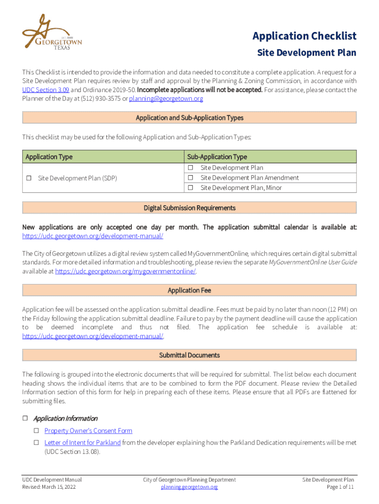 Fillable Online planning georgetown Development application ...