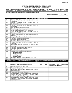 Fillable Online APPLICATION/PERFORMA FOR OBTAINING/RENEWAL OF FIRE ...