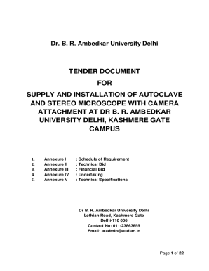 Fillable Online aud ac Tender Document for supply and installation of Autoclave and ... Fax ...
