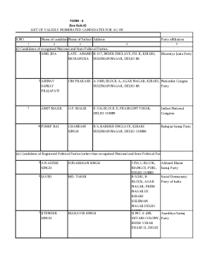 Fillable Online Form No.4 -- List of Validly Nominated ...