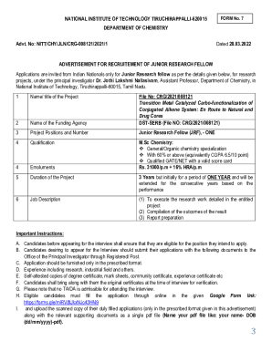 Fillable Online NIT Trichy - Office Administration - National Institute ...