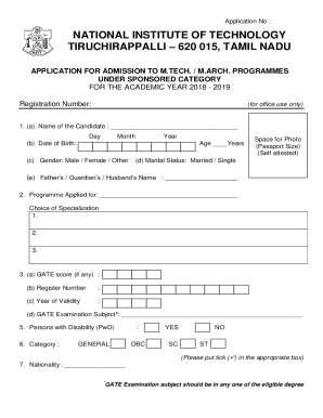 Fillable Online MTech-NITT - National Institute of Technology ...