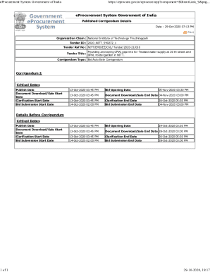 Fillable Online eProcurement System Government of India - NIT Trichy Fax Email Print - pdfFiller