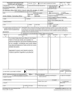 Fillable Online REQUEST FOR QUOTATION (THIS IS NOT AN ORDER) 1 DJJ-16-R ...