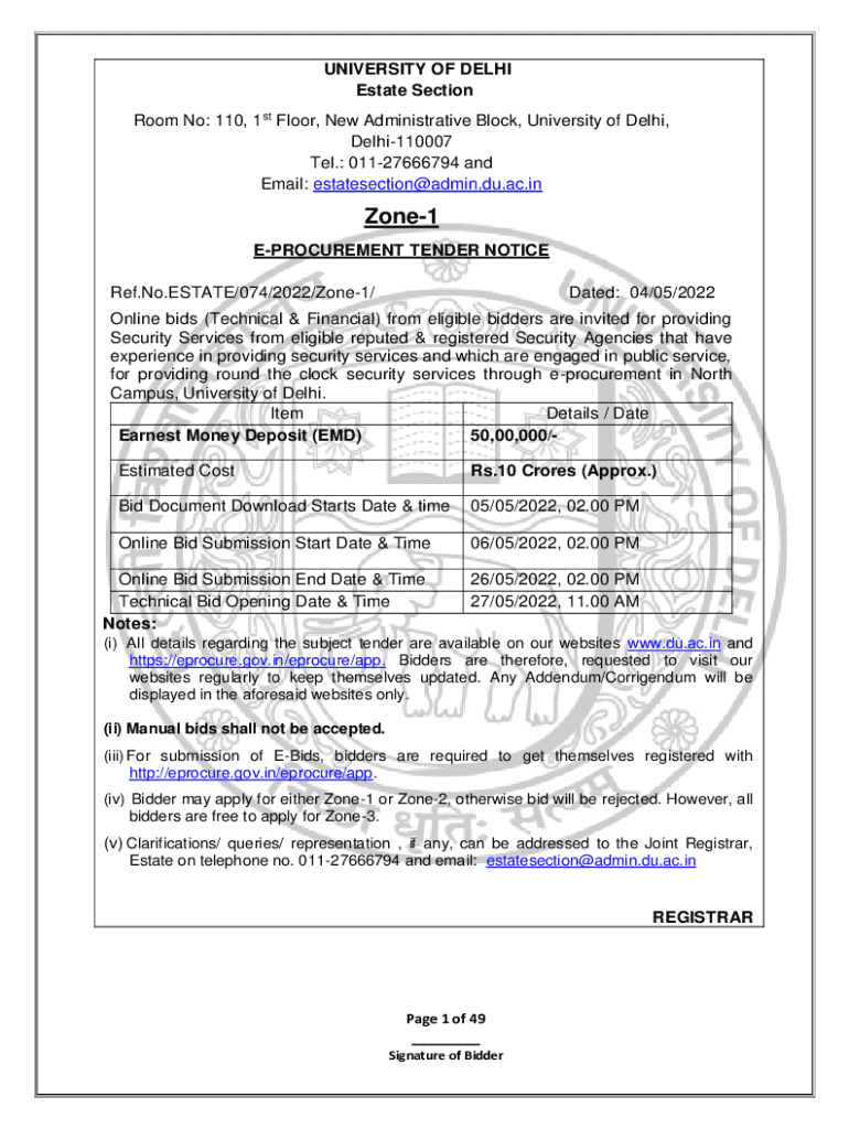Fillable Online Estate Section Room No: 110, 1 Floor, New ...