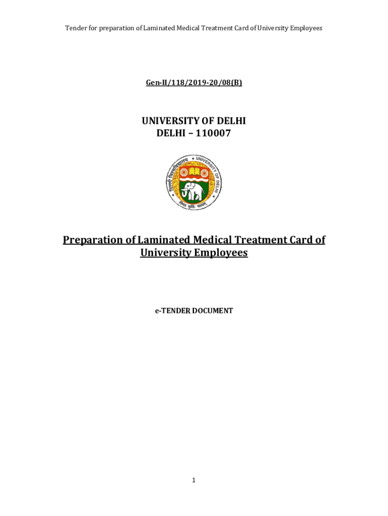 Fillable Online Preparation of Laminated Medical Treatment Card of ...