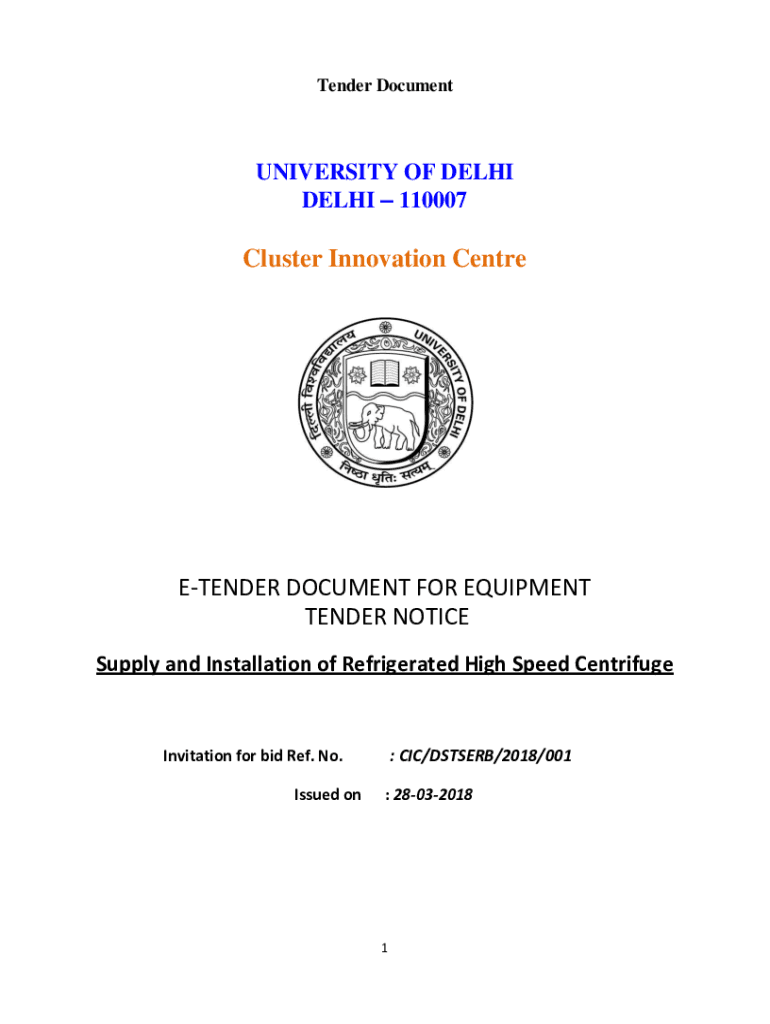 Fillable Online Tenders - Delhi University Fax Email Print - pdfFiller