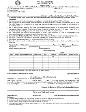 Fillable Online Wus Health Centre Membership Form - Fill Online ...