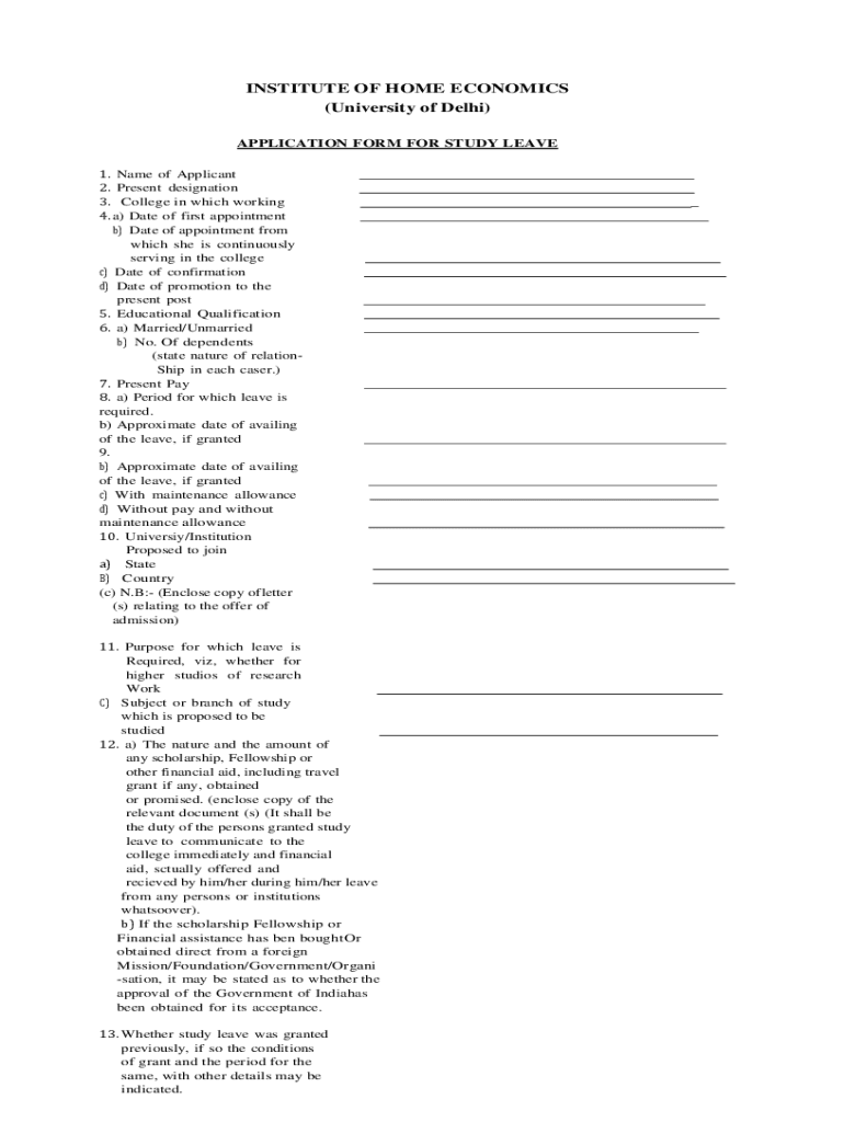 Fillable Online Study-leave-form.pdf Fax Email Print - pdfFiller