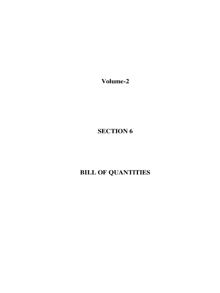 Fillable Online Bill of Quantities Example (PDF) + Advantages for a BOQ ...