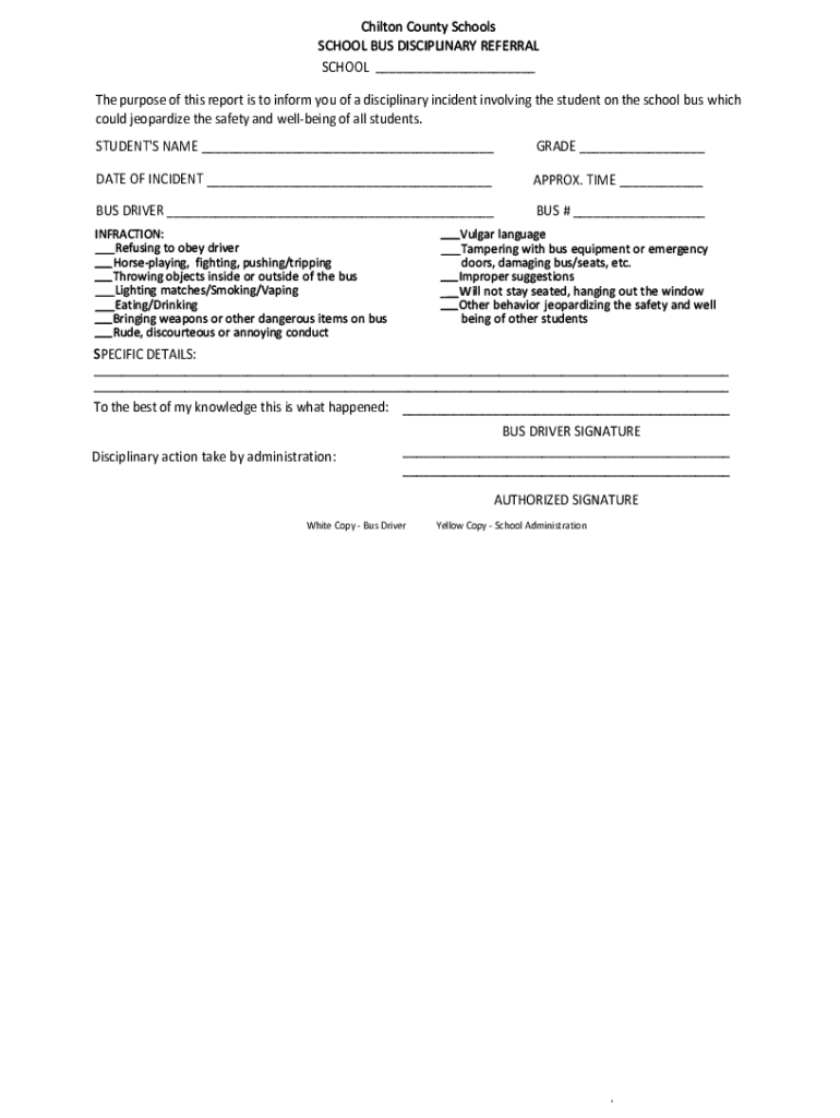 Fillable Online 14+ School Disciplinary Action Form Templates in DOCPDF ...