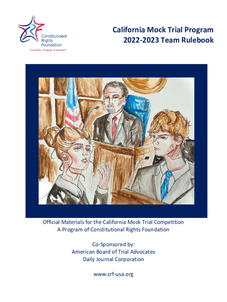 Fillable Online 2022-2023 California Mock Trial Competition Case ...