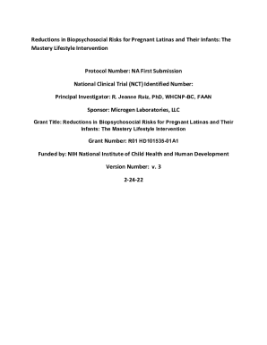 Fillable Online Reducing Pregnancy Risks: The Mastery Lifestyle ...