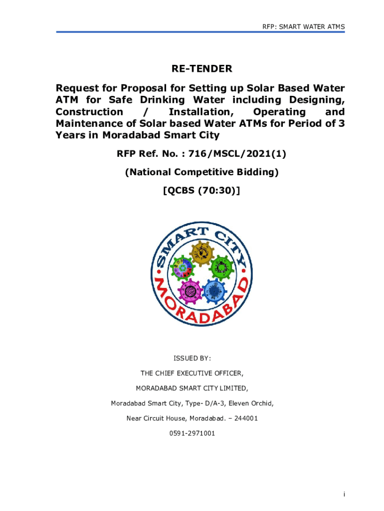 Fillable Online Request For Proposal Rfp Tender Document For Setti ...