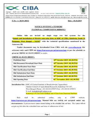 Fillable Online E-TENDERS NOTICE INVITING (NATIONAL COMPETITIVE BIDDING) Fax Email Print - pdfFiller