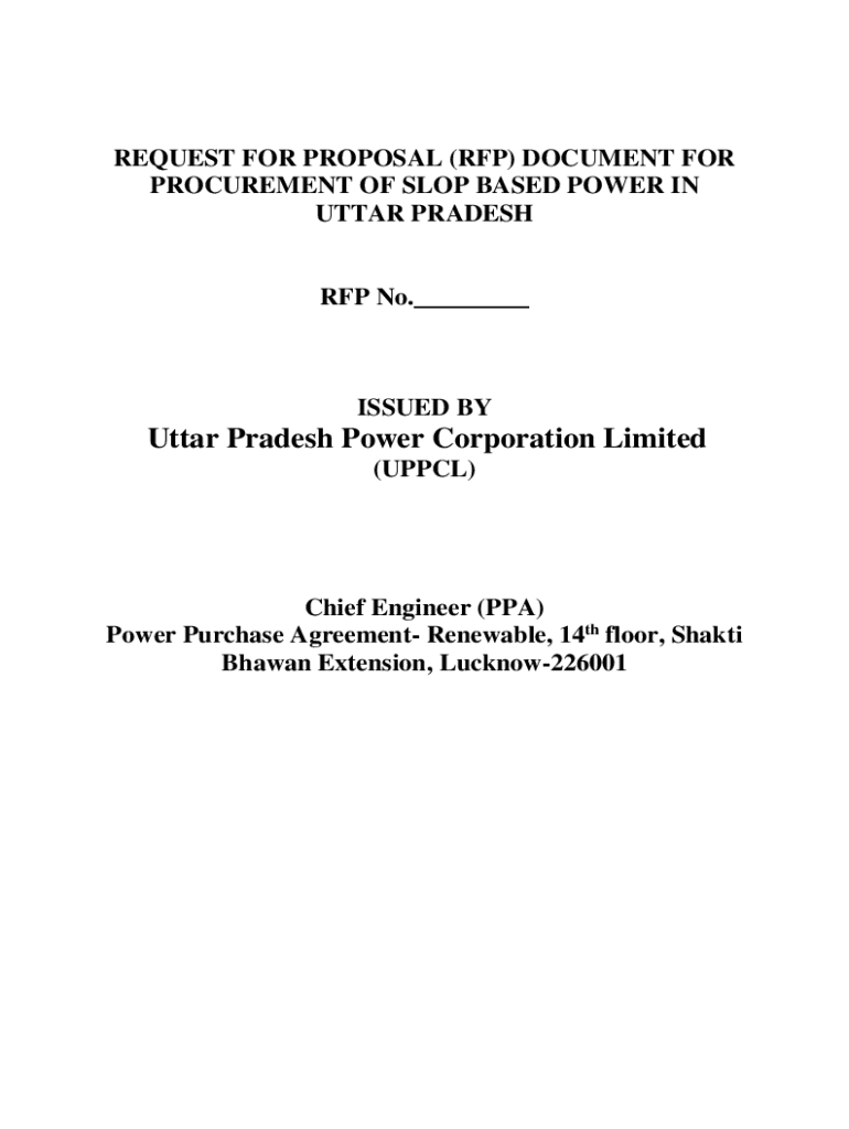 Fillable Online REQUEST FOR PROPOSAL (RFP) DOCUMENT FOR PROCUREMENT OF ... Fillable Online REQUEST FOR PROPOSAL (RFP) DOCUMENT FOR PROCUREMENT OF ...