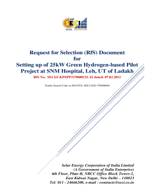 Fillable Online Request for Selection (RfS) Document for Setting up of ...