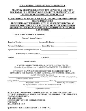 Fillable Online Request Your Military Service RecordsVeterans ...