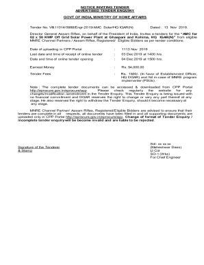 Fillable Online notice inviting tender - EQMagPro Fax Email Print - pdfFiller