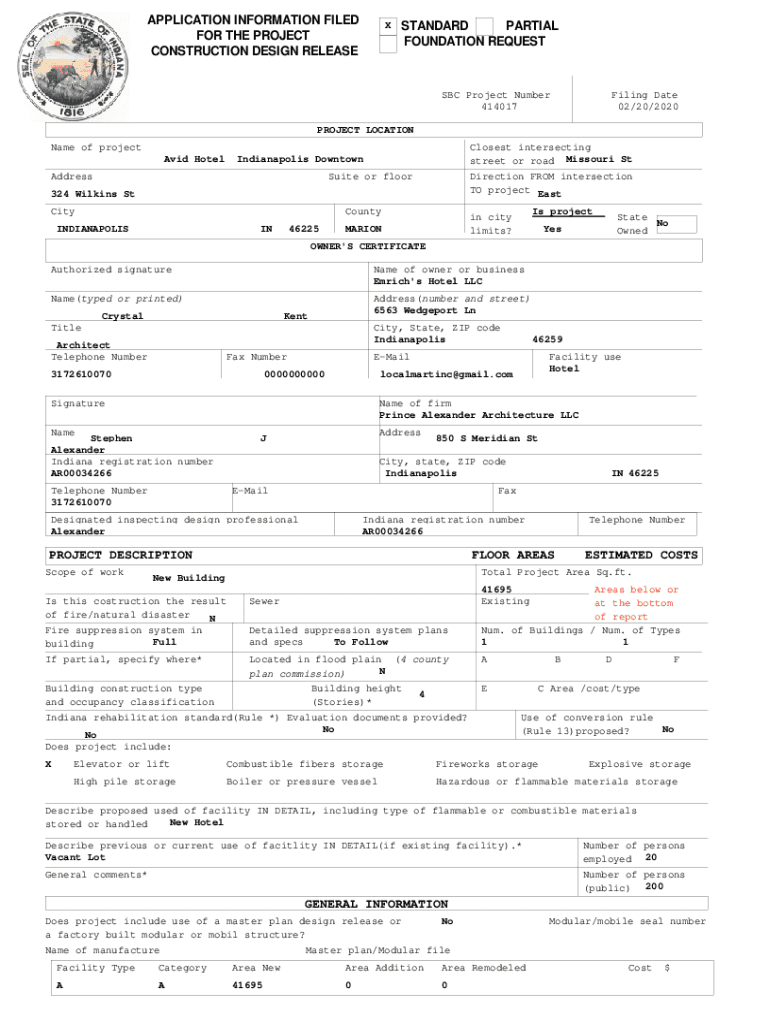 Fillable Online Fillable Online APPLICATION INFORMATION FILED STANDARD ...