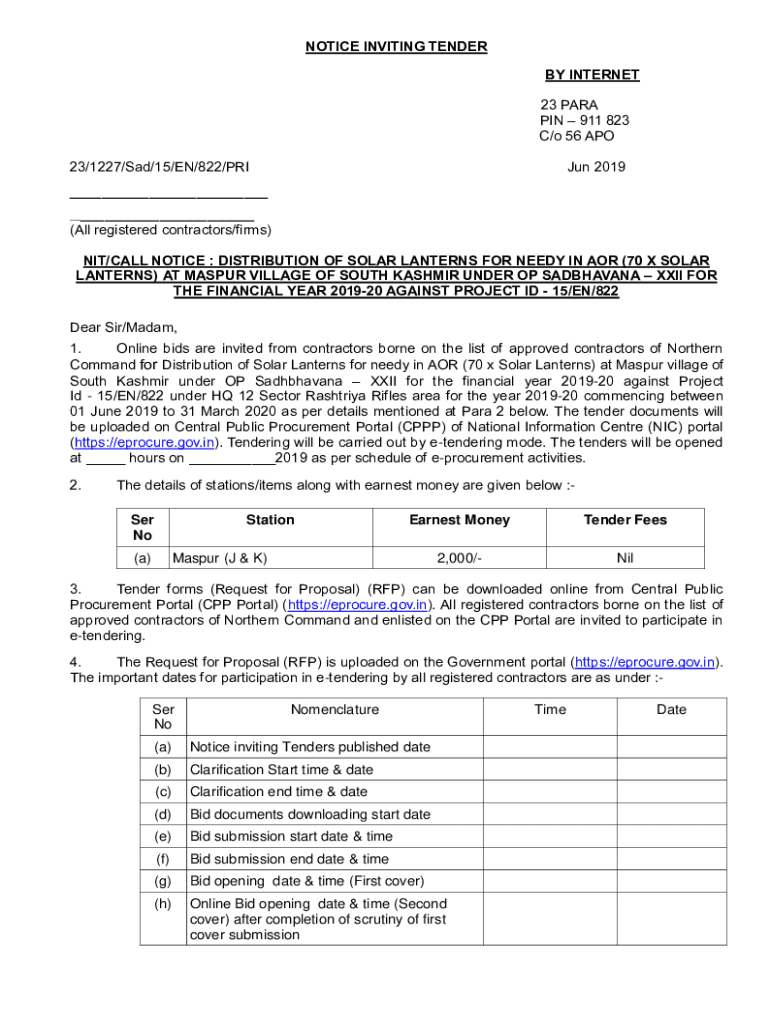 Fillable Online Public Works Department - Notice Inviting tenders - Goa Fax Email Print - pdfFiller