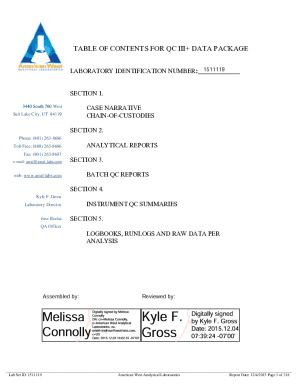Fillable Online Laboratory Documentation Required for Data Evaluation ...