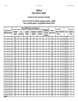 Fillable Online form 20 final result sheet - Form20 Generated Fax Email ...