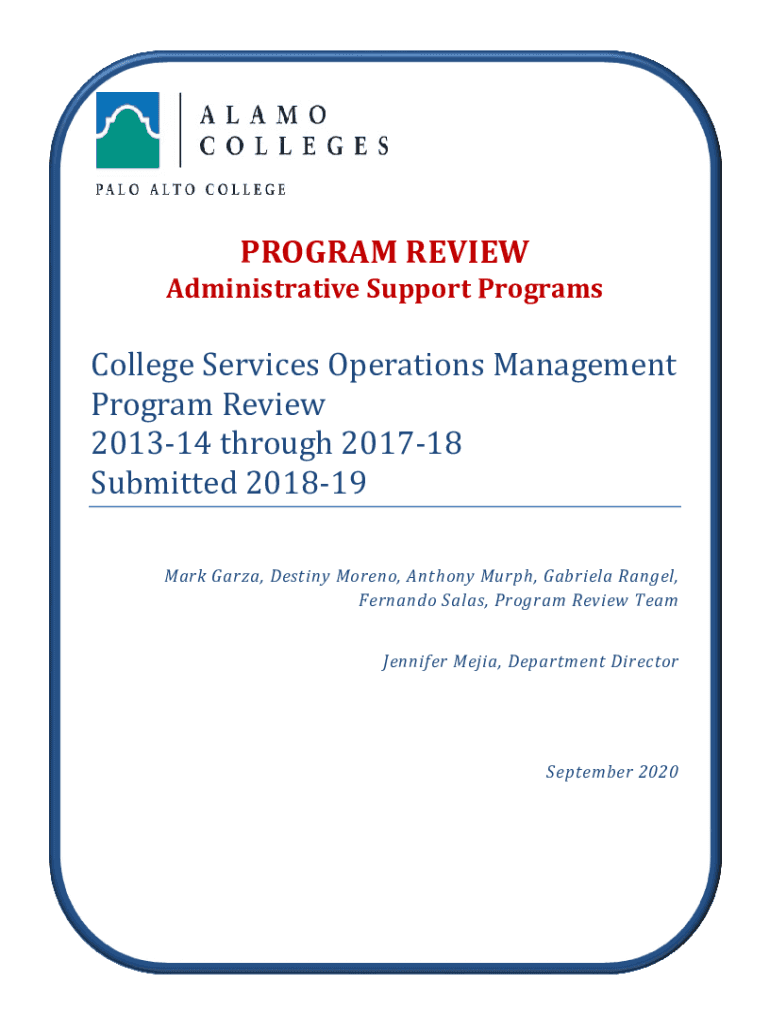 Fillable Online pacweb alamo Student Admin Program Review-Template Fax Email Print - pdfFiller