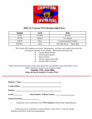 Fillable Online 2021-22 PTO MEMBERSHIP FORM FINAL.docx Fax Email Print ...