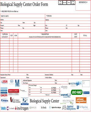 Fillable Online Biological Supply Order Form v14 Fax Email Print ...