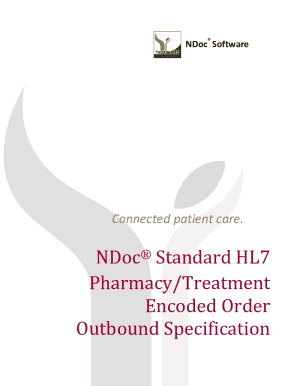 Fillable Online NDoc Standard HL7 Pharmacy/Treatment Encoded Order ...