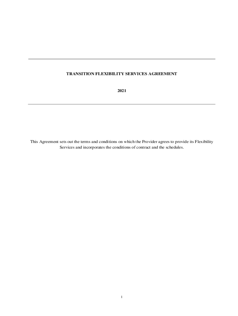 Fillable Online Transition Services Agreement Sample Clauses - Law ...