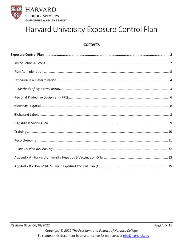 Fillable Online Biological Safety Manual and Exposure Control Plan ...