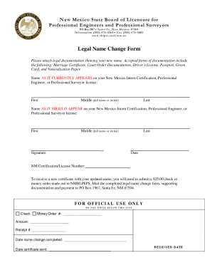 Fillable Online Legal Name Change Form - sblpes.state.nm.us Fax Email ...
